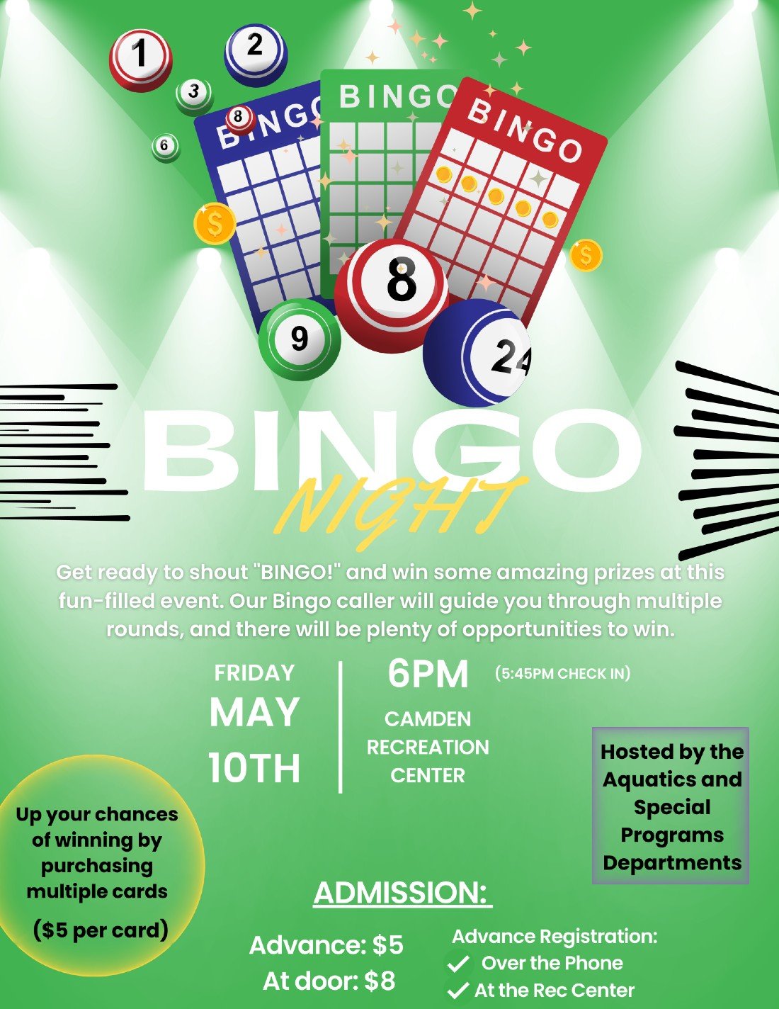 Bingo Night at Camden PSA, Camden County PSA, Kingsland, 10 May 2024 ...