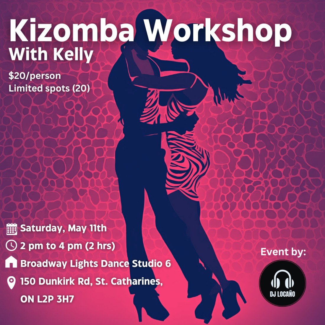 Kizomba Workshop With Kelly, Broadway Lights Studio 6, St. Catharines ...