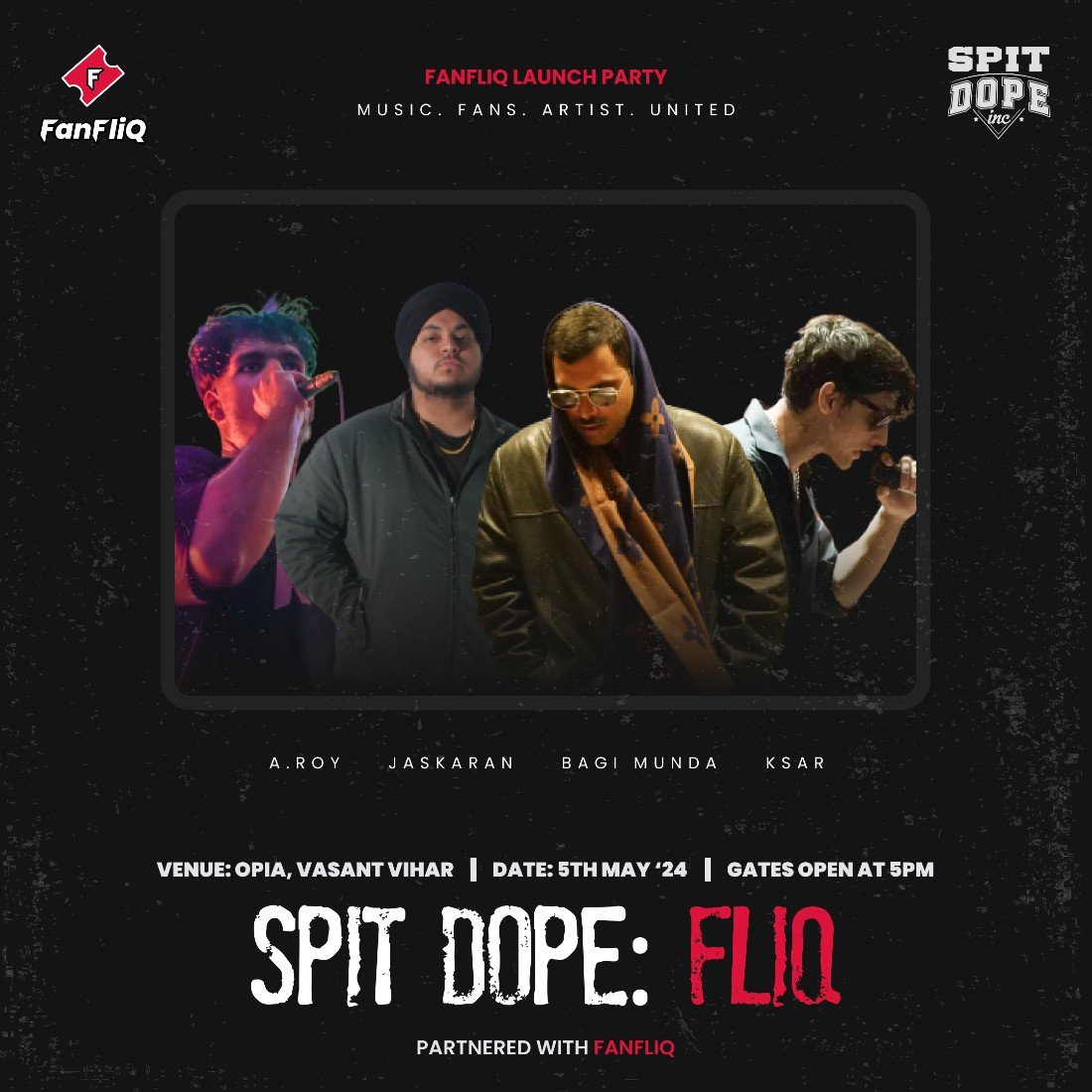 SPIT DOPE : FLIQ, Pllatos Air bar, New Delhi, 5 May 2024 | AllEvents