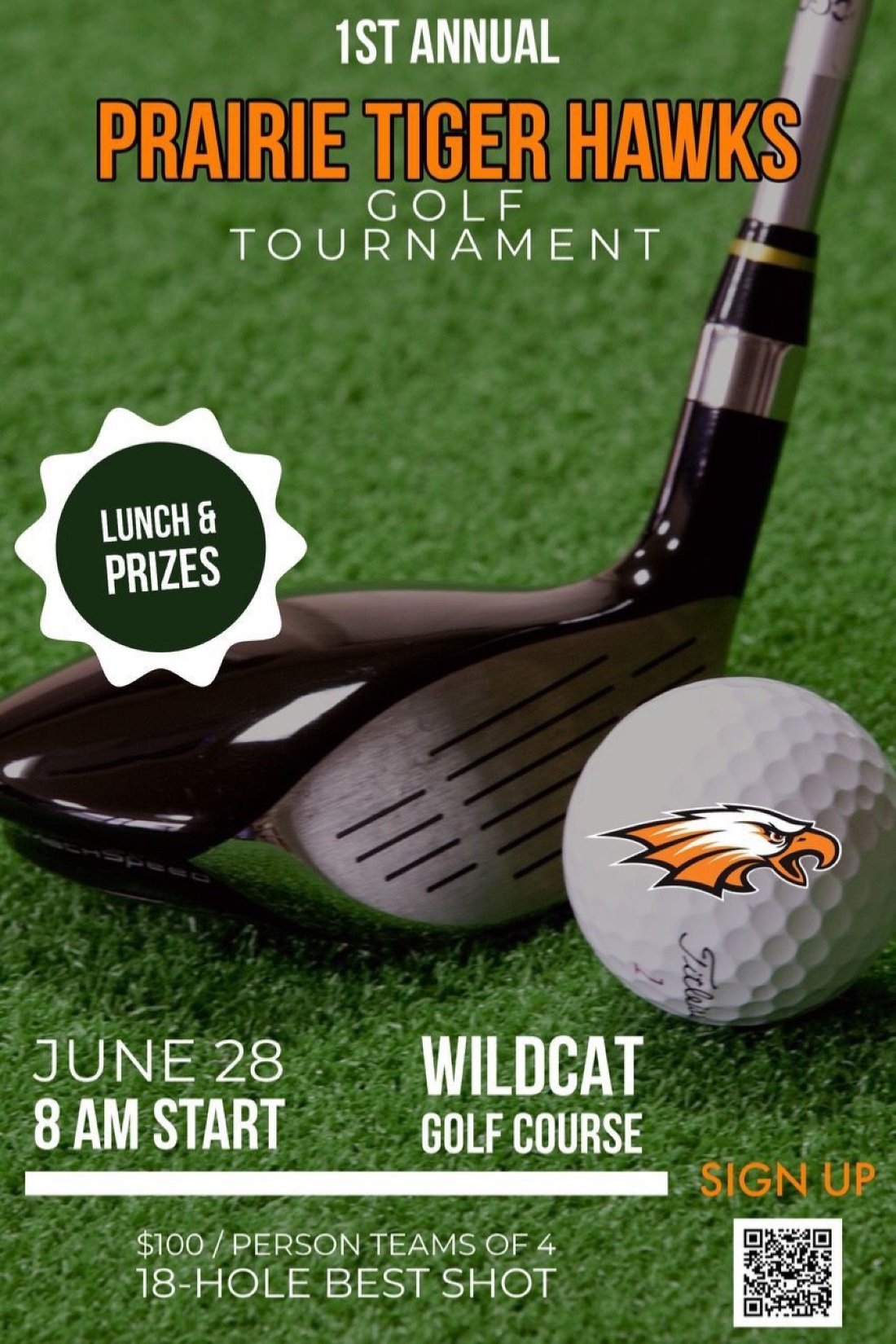 Prairie Tiger Hawks fundraiser , Wildcat Golf Course, Shellsburg, 28 ...