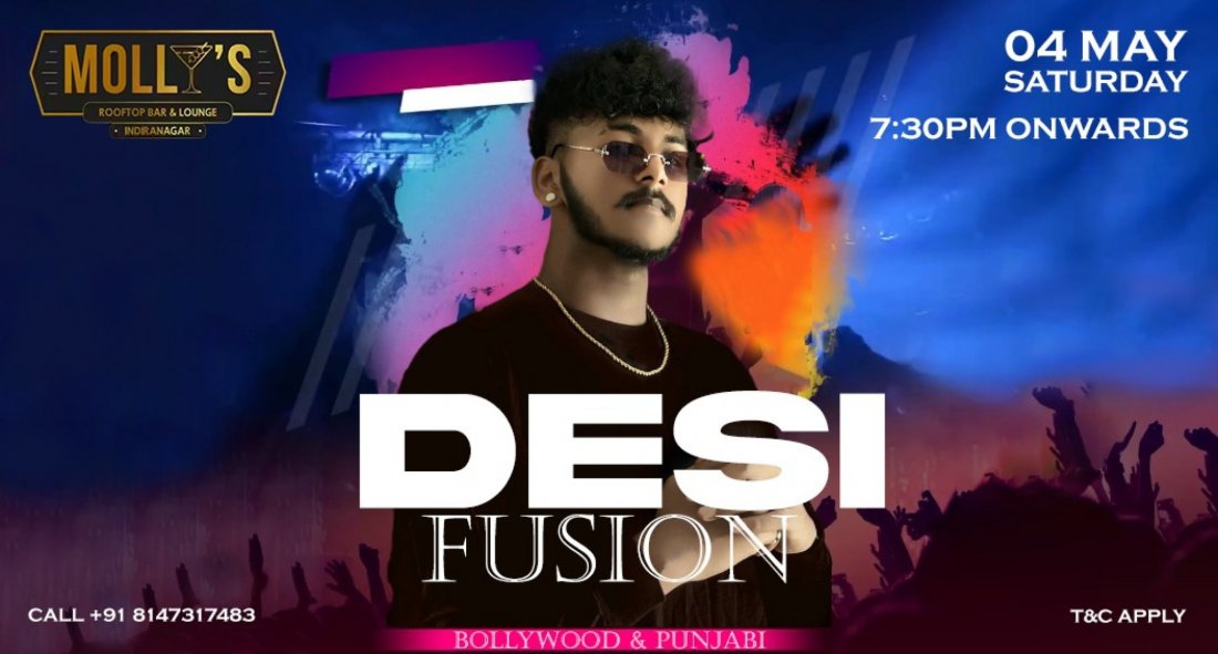 DESI FUSION -BOLLYWOOD AND PUNJABI, MOLLYS ROOFTOP BAR AND LOUNGE , Bangalore, 4 May 2024 ...