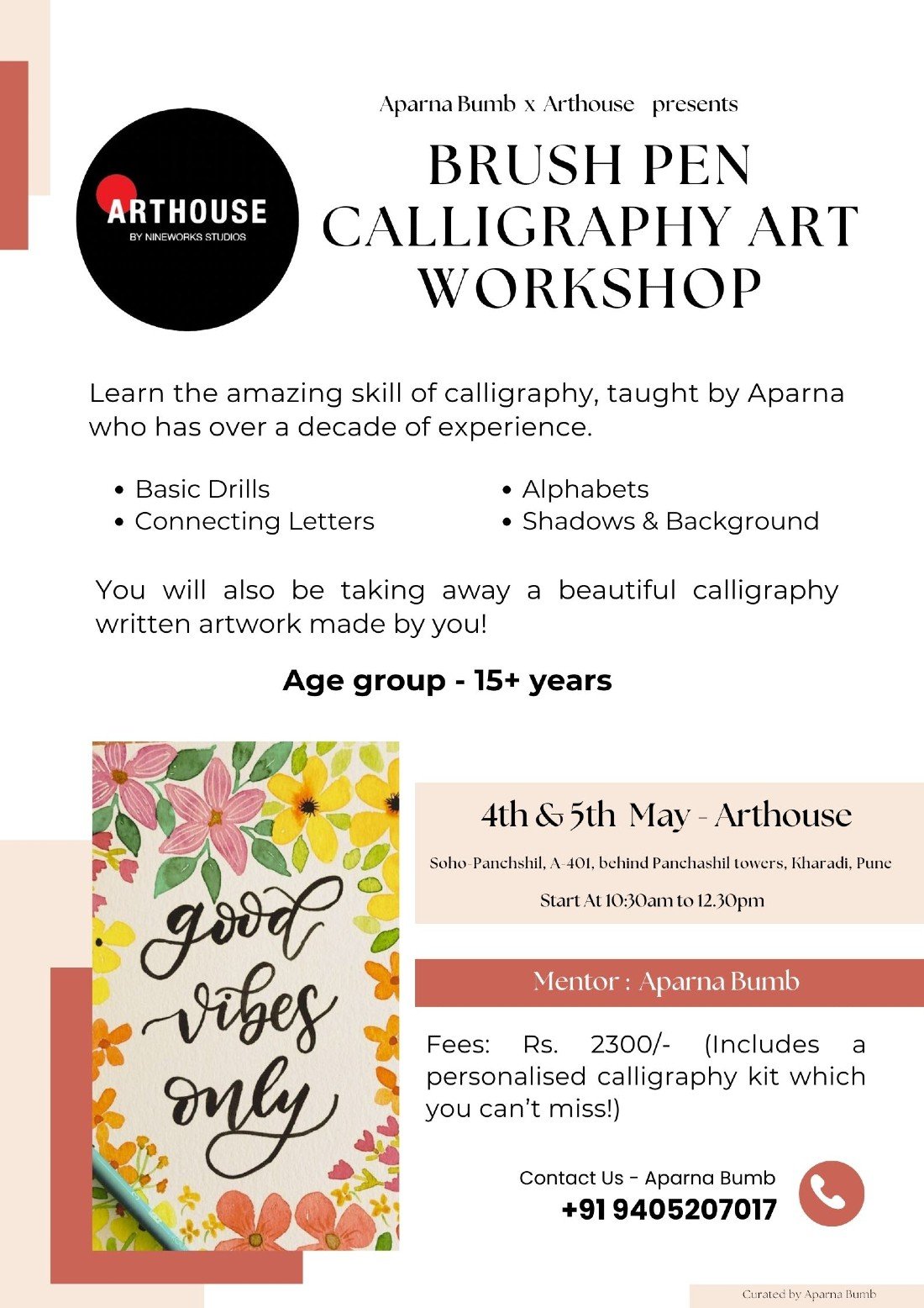 Brushpen Calligraphy Art Workshop, Kharadi, Pune, 4 May 2024 | AllEvents.in