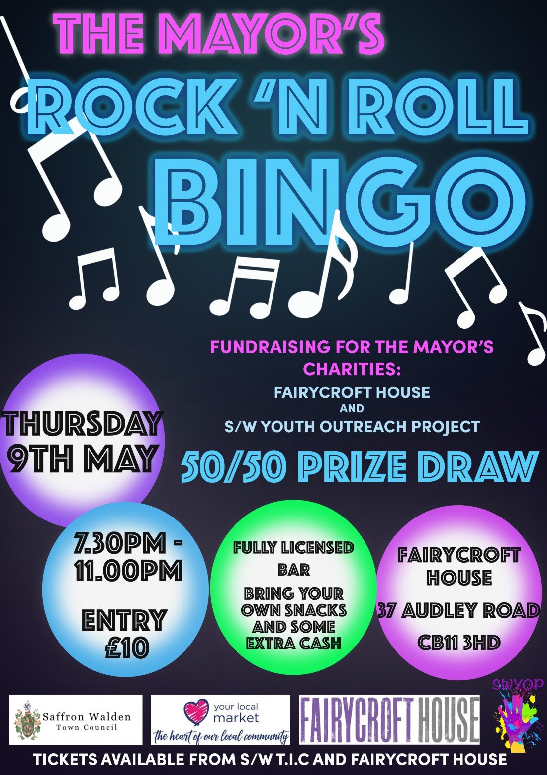 The Mayors Rock & Roll Bingo, Fairycroft House, Saffron Walden, 9 May ...