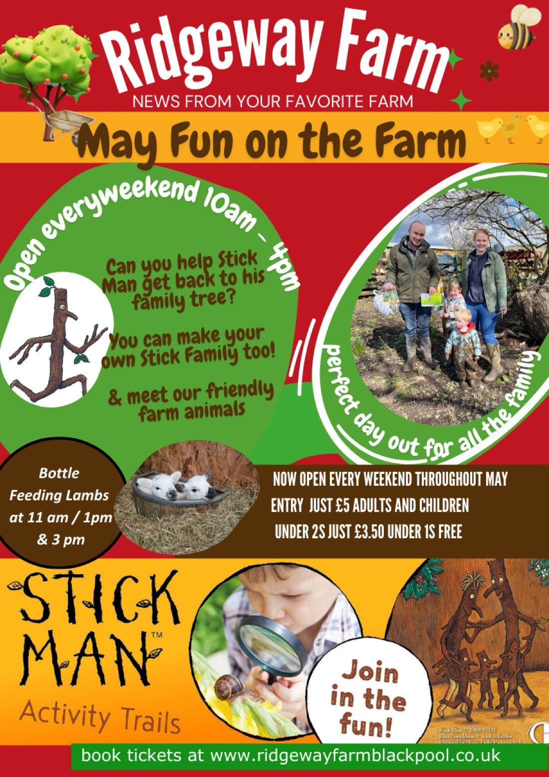 Spring on the Farm featuring a Stick Man Trail, Ridgeway Farm Blackpool ...