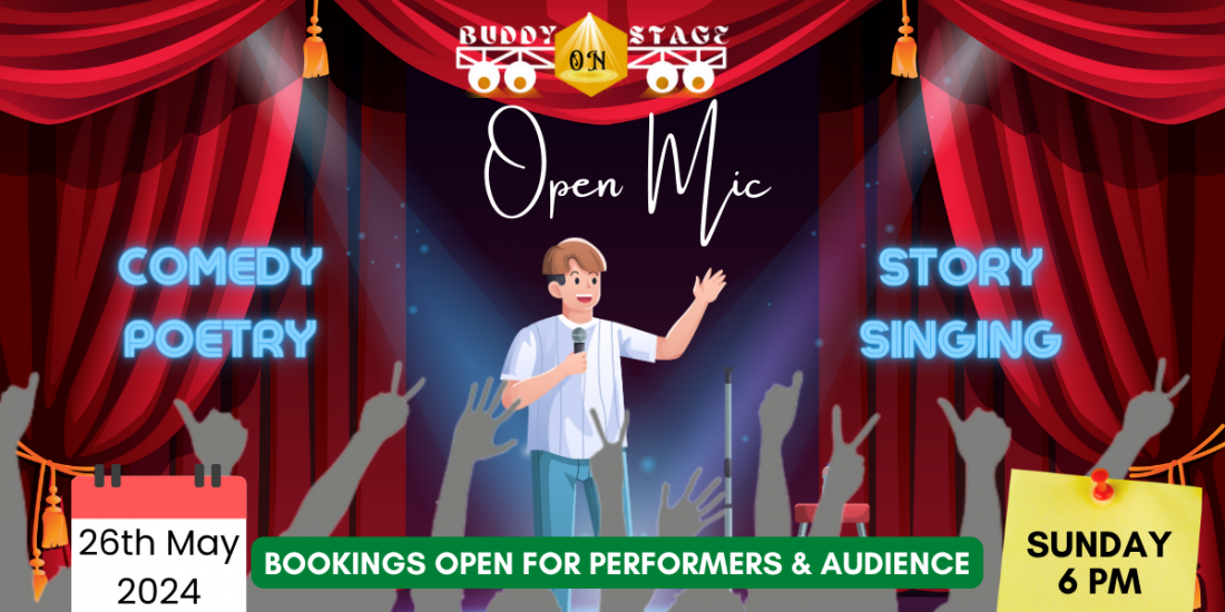 Comedy Shows | Poetry Shows | Open Mic Events | Buddy On Stage