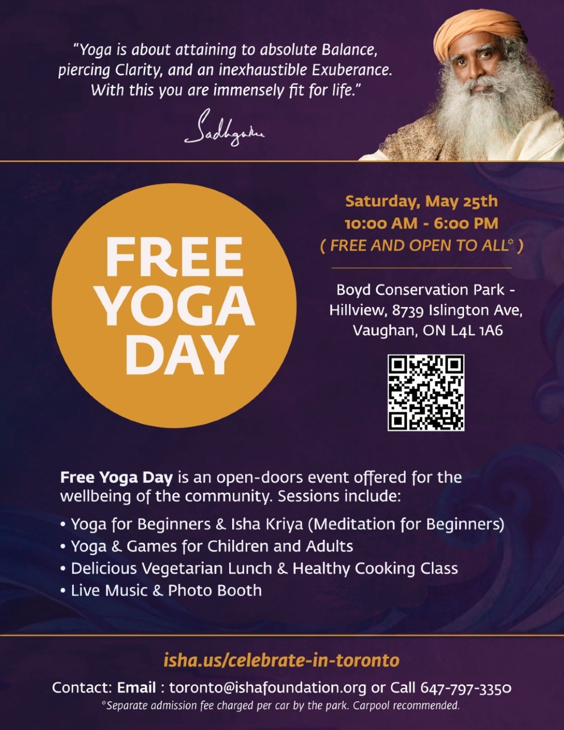 Celebrate in Toronto - Free Yoga Day, Boyd Conservation Park ...