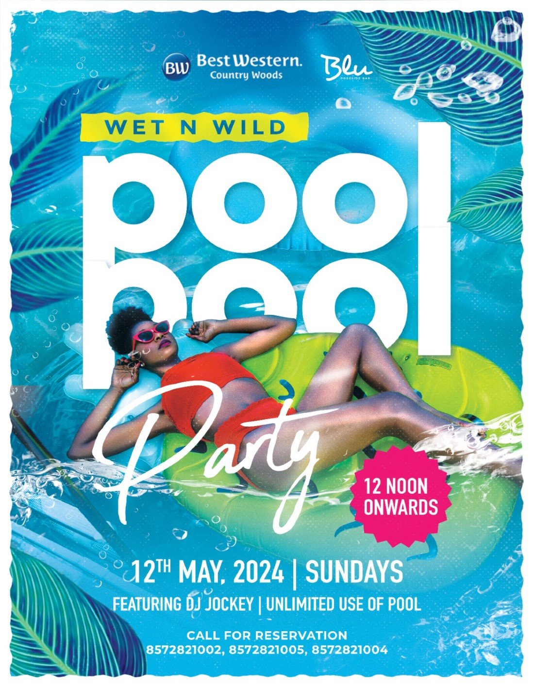 Wet n Wild POOL Party , Best Western Country Woods Hotel AMBALA, Ambala ...