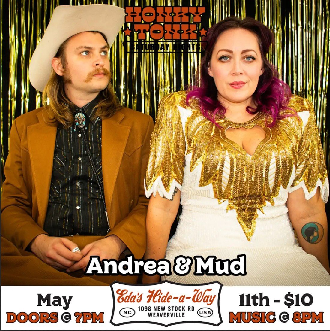 Andrea & Mud at Edas Hide-a-Way, Eda's Hide-a-Way, Weaverville, 18 May 2024 | AllEvents.in