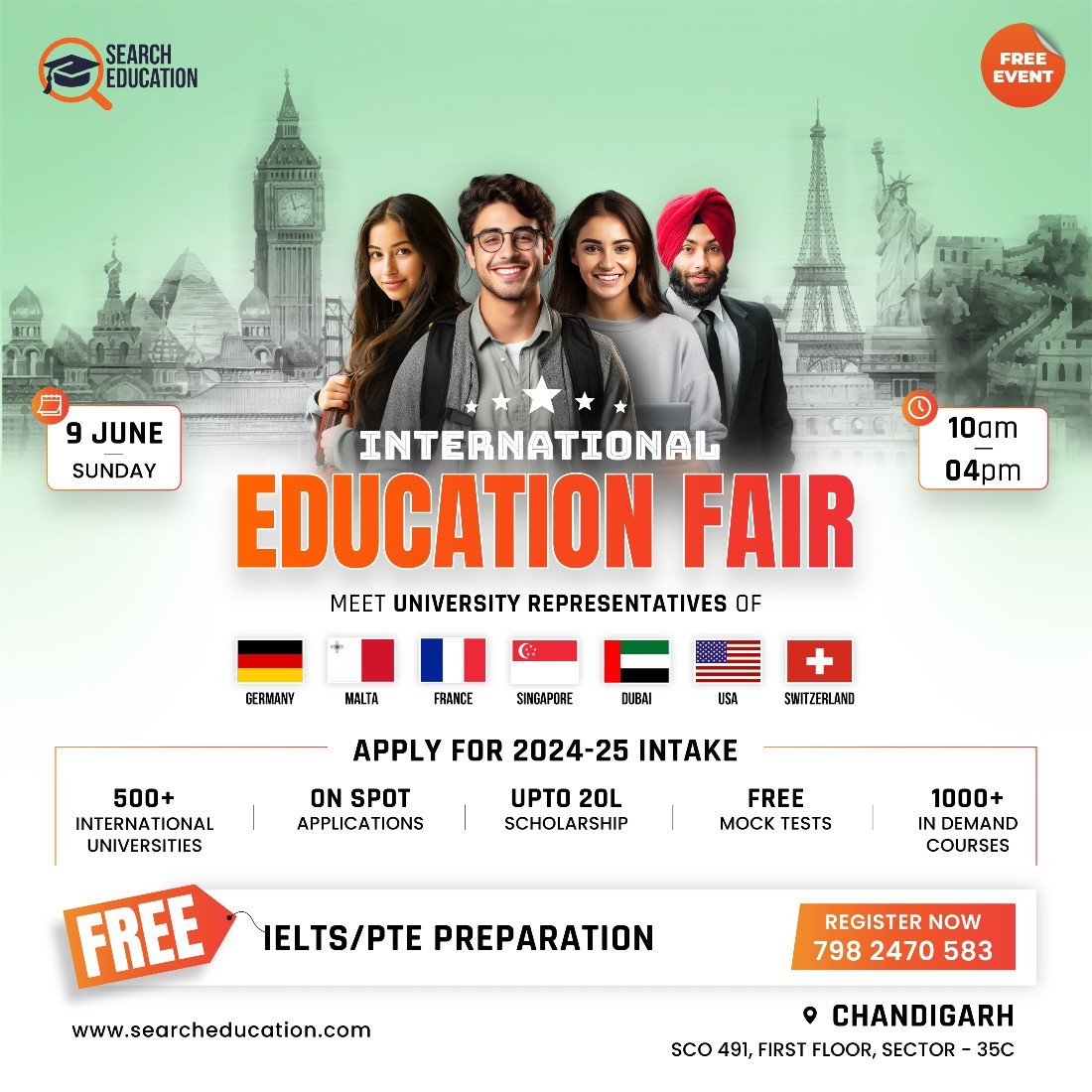 International Education fair - 2024 | Search Education, Chandigarh, 9 ...