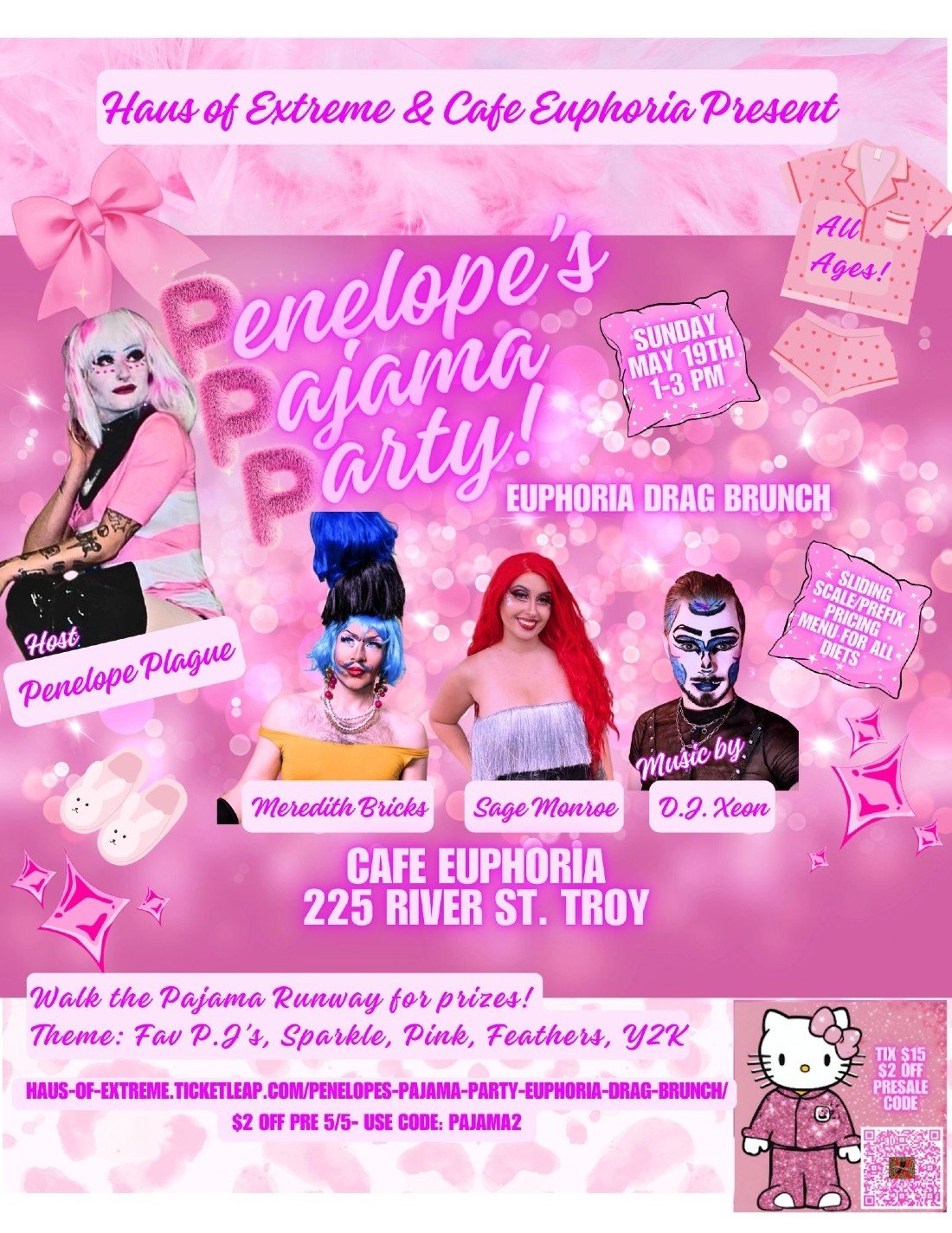 "Penelopes Pajama Party" Euphoria Drag Brunch 5/19, Cafe Euphoria, Troy ...