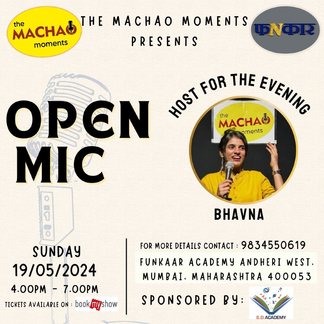 Machao Mumbai Open Mic, Funkaar Academy,Unit No B 323, laxmi Business ...