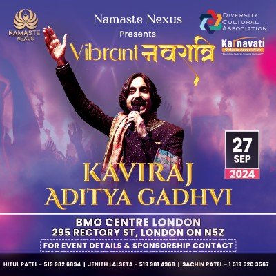 Vibrant Navratri 2024 - Kaviraj Aditya Gadhvi Tickets, BMO Field London, 27 September 2024 ...