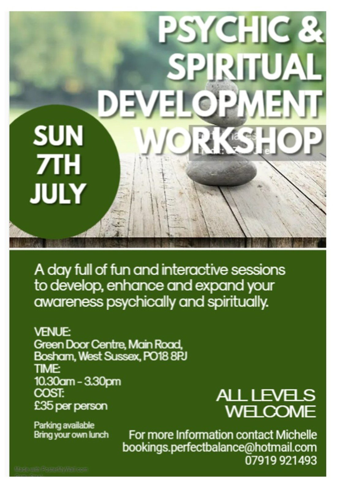 Psychic & Spiritual Development Workshop, Green Door Centre, Main Road, Bosham, Chichester, UK ...