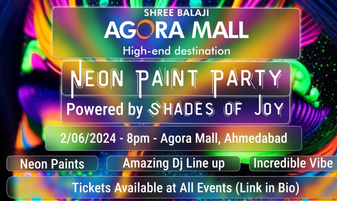 Neon paint Party, Shree Balaji Agora Mall, Ahmedabad, 2 June 2024 ...
