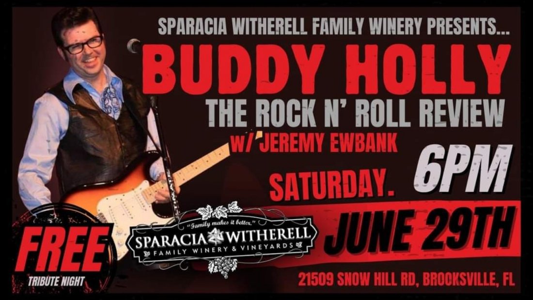 Jeremy Ewbank doing a Buddy Holly Rock & Roll Review , Sparacia ...