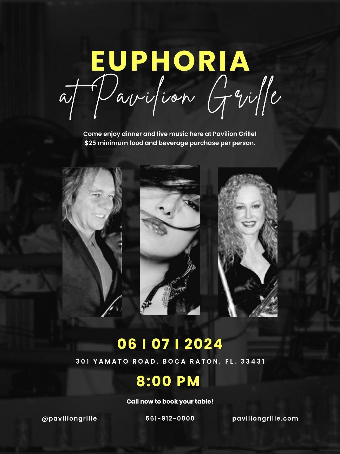 🎸 Euphoria Band at Pavilion Grille! 🎷 Tickets, Pavilion Grille, Boca ...