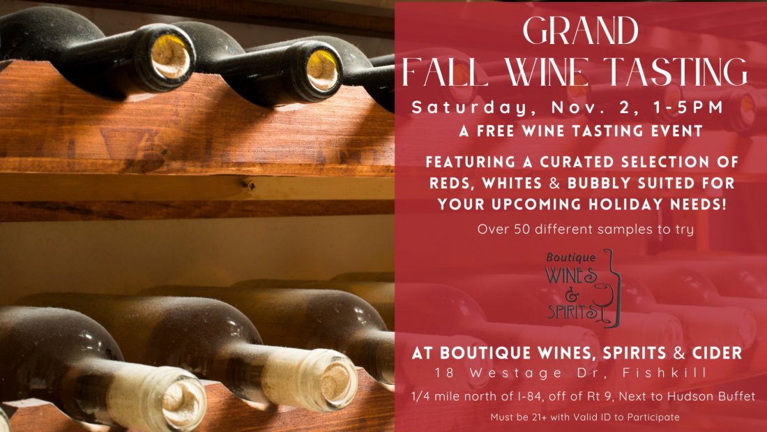 Grand Fall Wine Tasting at Boutique 2024, Boutique Wines, Spirits and ...