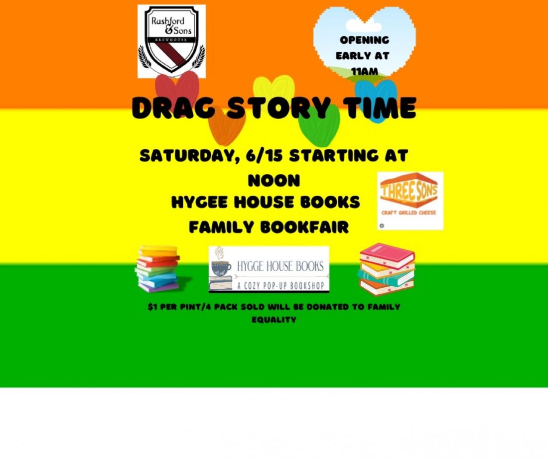 Drag Story Time and Family Book Fair, Rushford & Sons Brewhouse, Upton ...