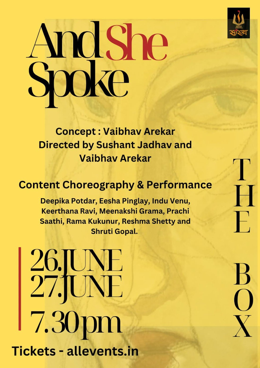 AND SHE SPOKE, the box, Pune | AllEvents