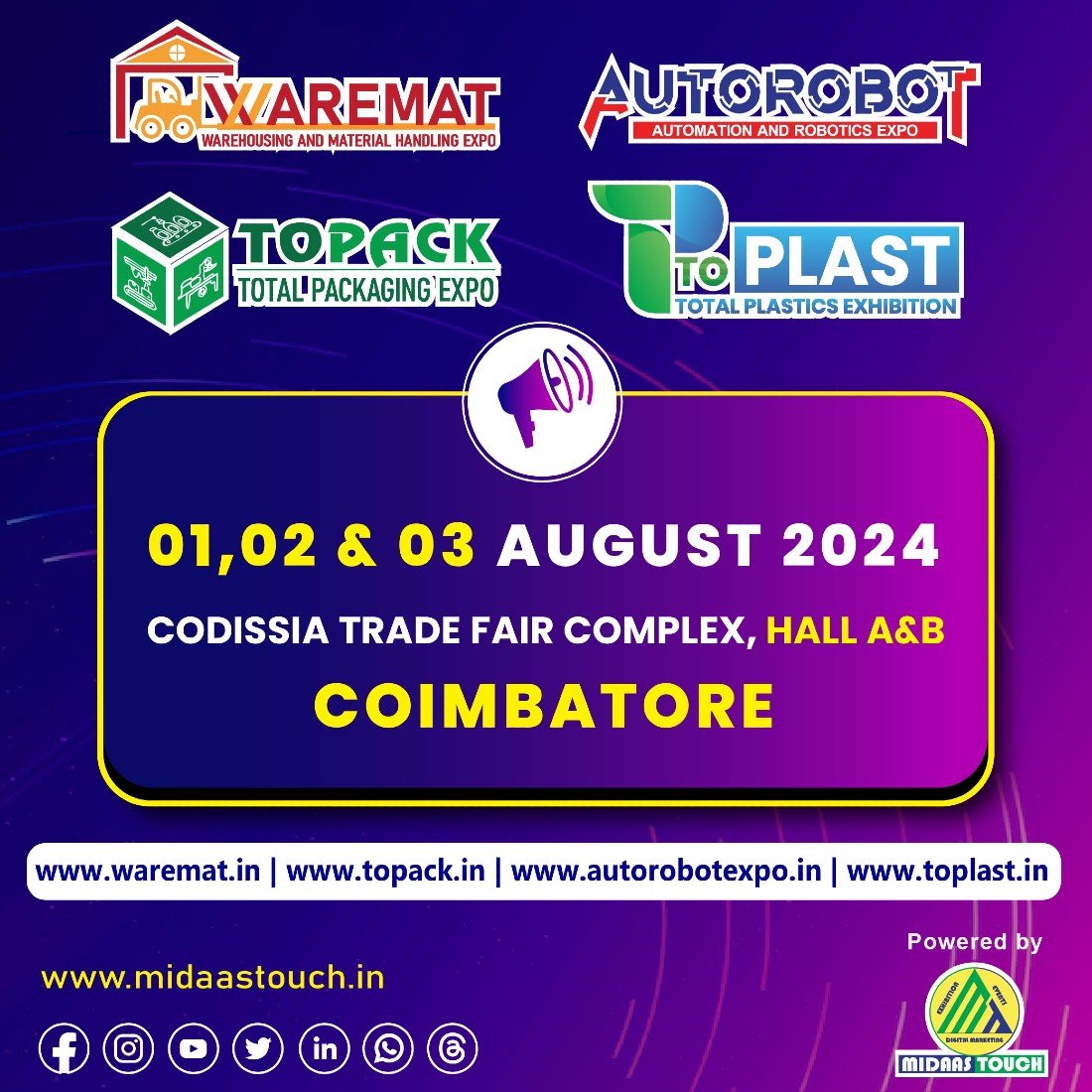 TOPACK 2024 Expo - Coimbatore, Codissia Trade Fair Complex, Coimbatore ...
