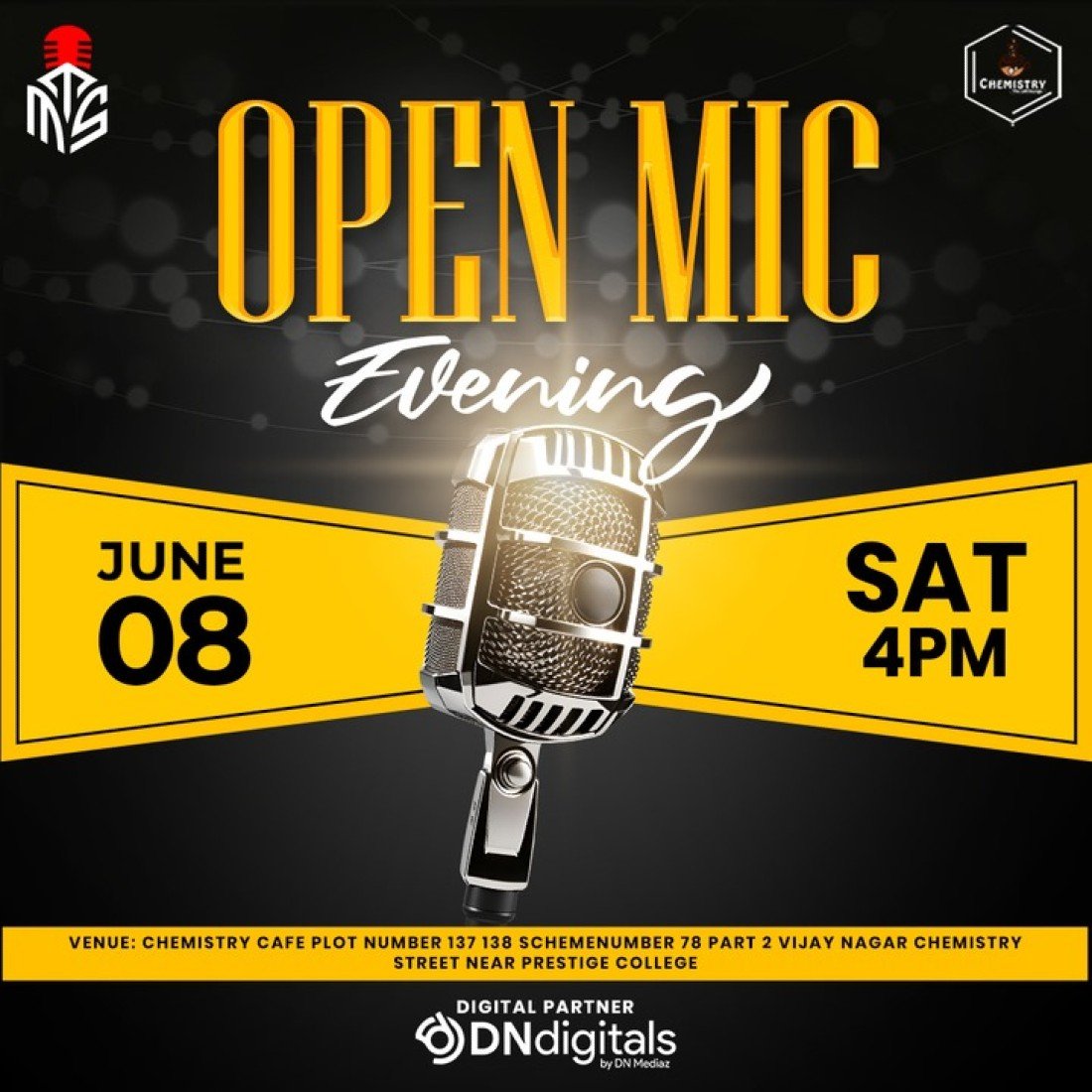 Open Mic Event, Chemistry The Cafe Lounge, Indore, 8 June 2024 ...