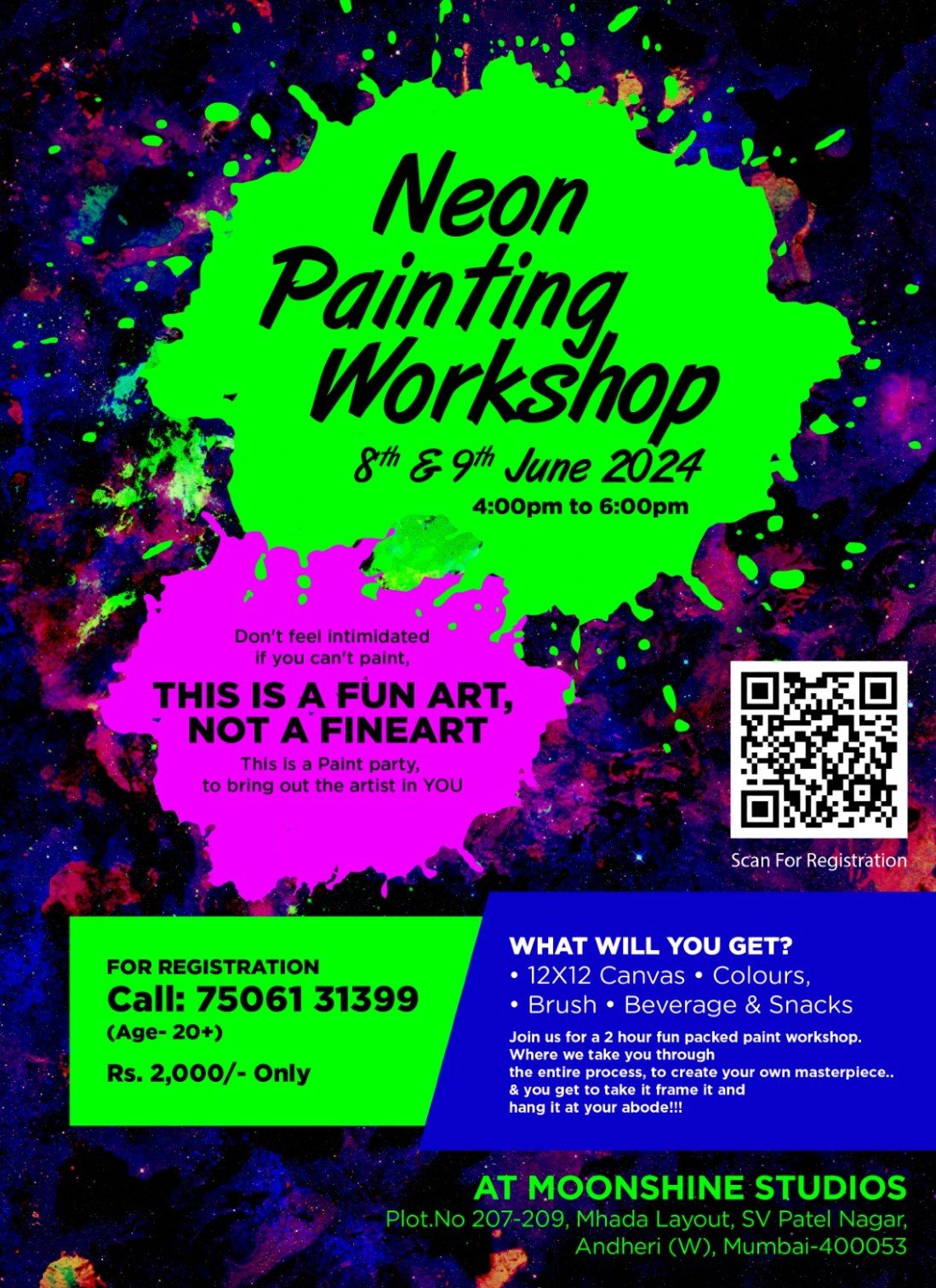 Neon painting workshop , Moonshine Studios, Mumbai | AllEvents.in