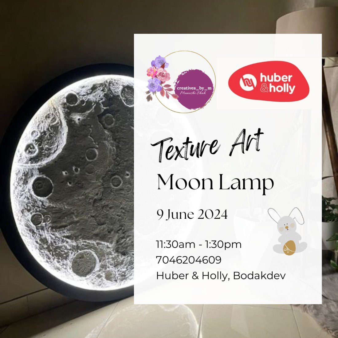 Moon Lamp Texture Art Workshop, Huber & Holly, Ahmedabad, 9 June 2024 ...