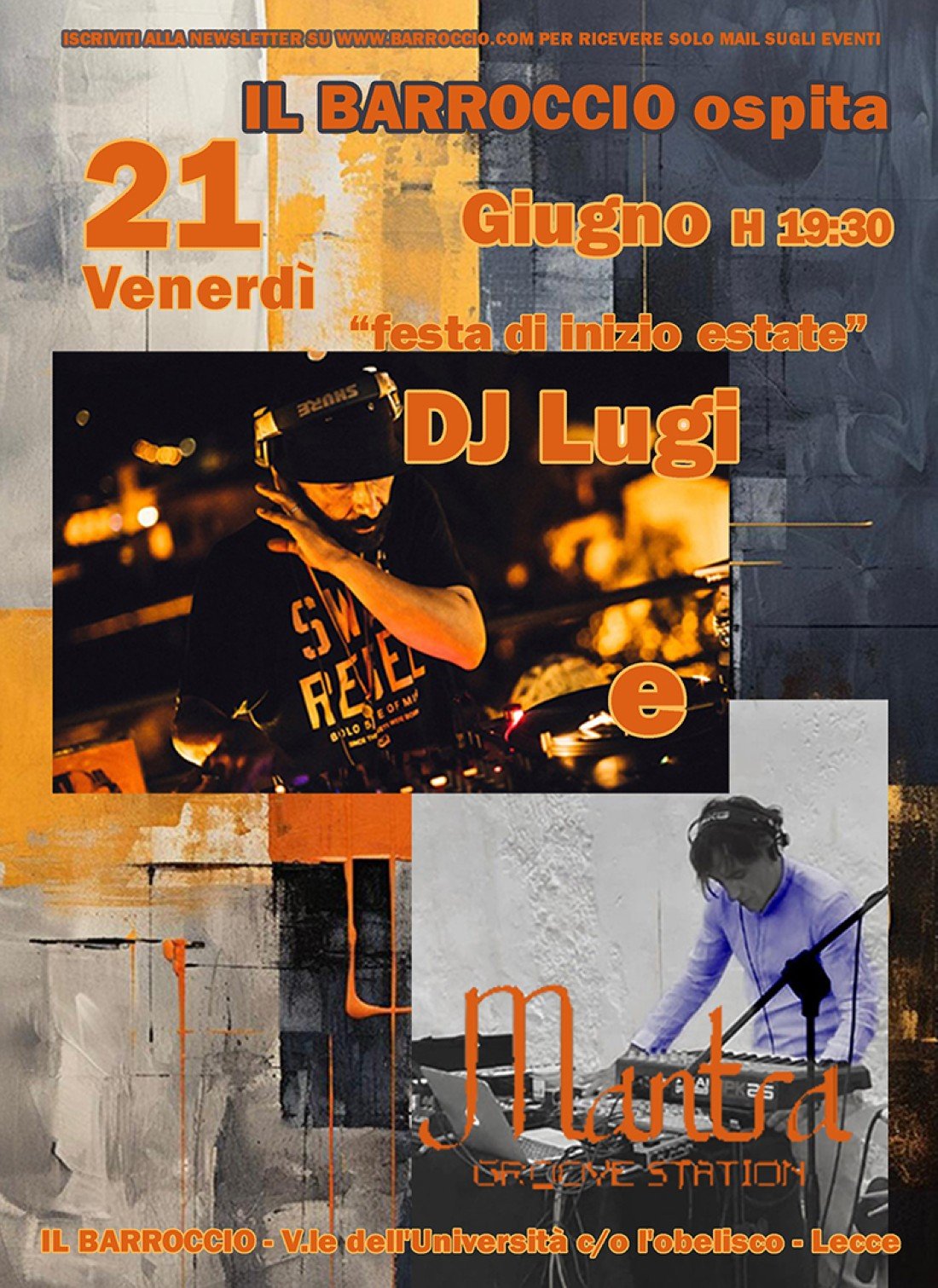 Venerdì 21 Giugno, dalle ore 19:30, Il Barroccio ospita DJ Lugi e ...