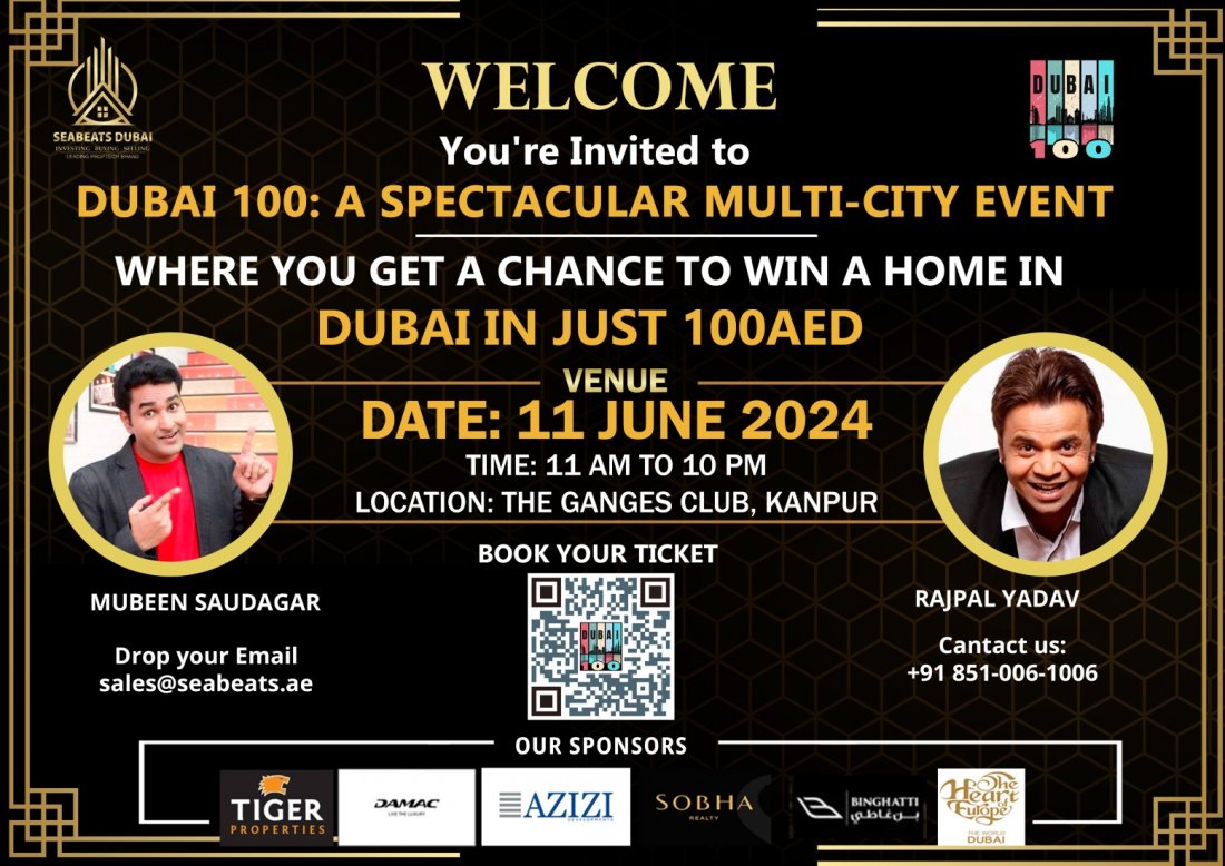 Invitation for Dubai 100, The Ganges Club, Kanpur, 11 June 2024 | AllEvents