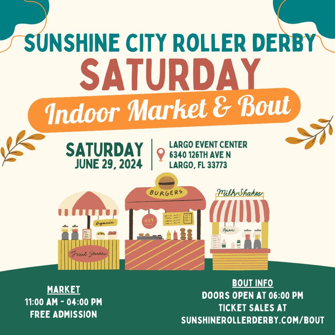 Saturday Indoor Market hosted by Sunshine City Roller Derby, Largo ...