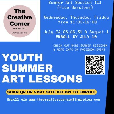 Youth Summer Art Lessons (Session III) with Mrs. Diaz in NOTO, NOTO ...