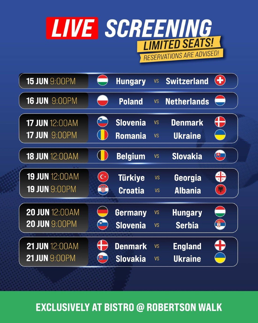 Euro Cup Fever at Wine Connection Robertson Walk, Wine Connection ...