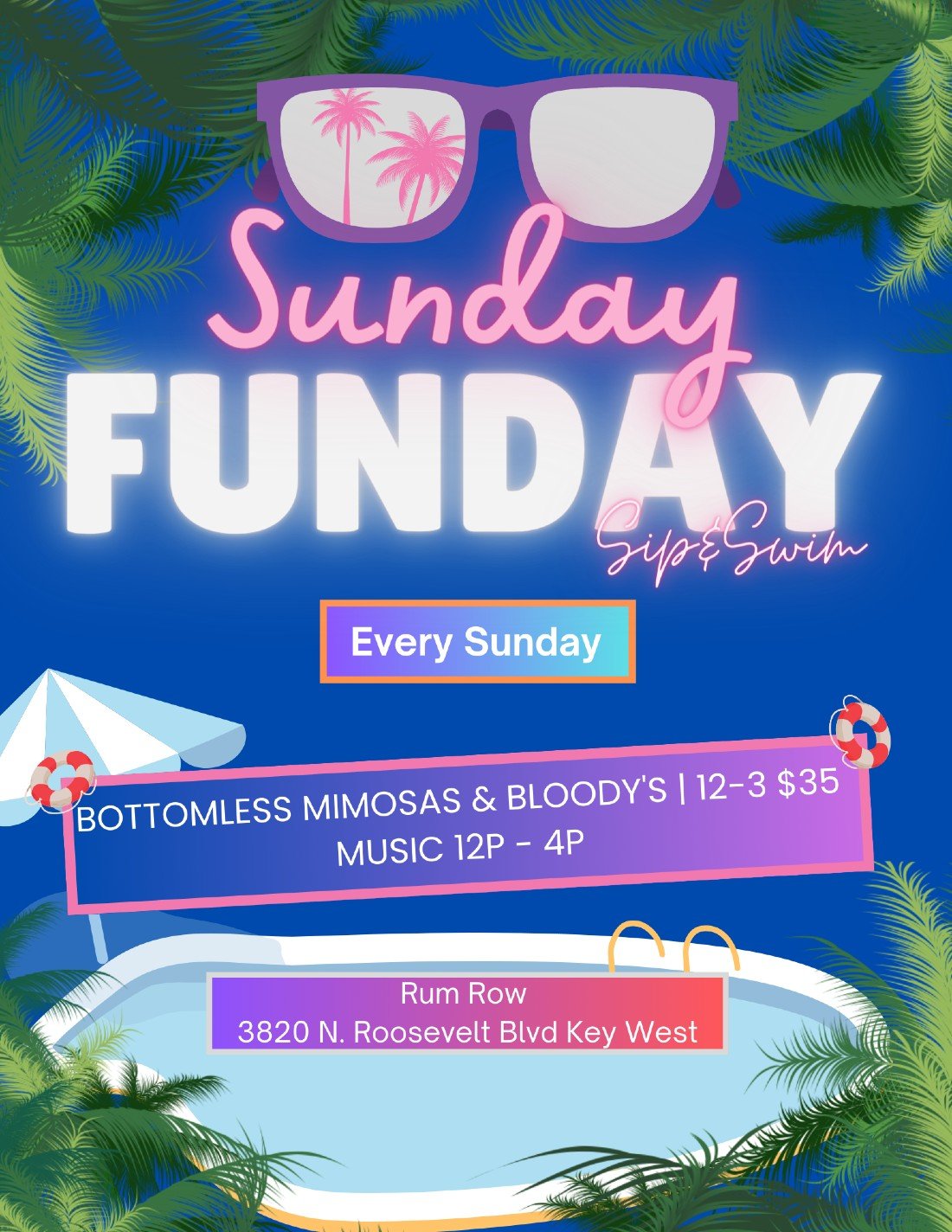 Sunday Funday ~ Sip & Swim, The Gates Hotel Key West, Stock Island ...