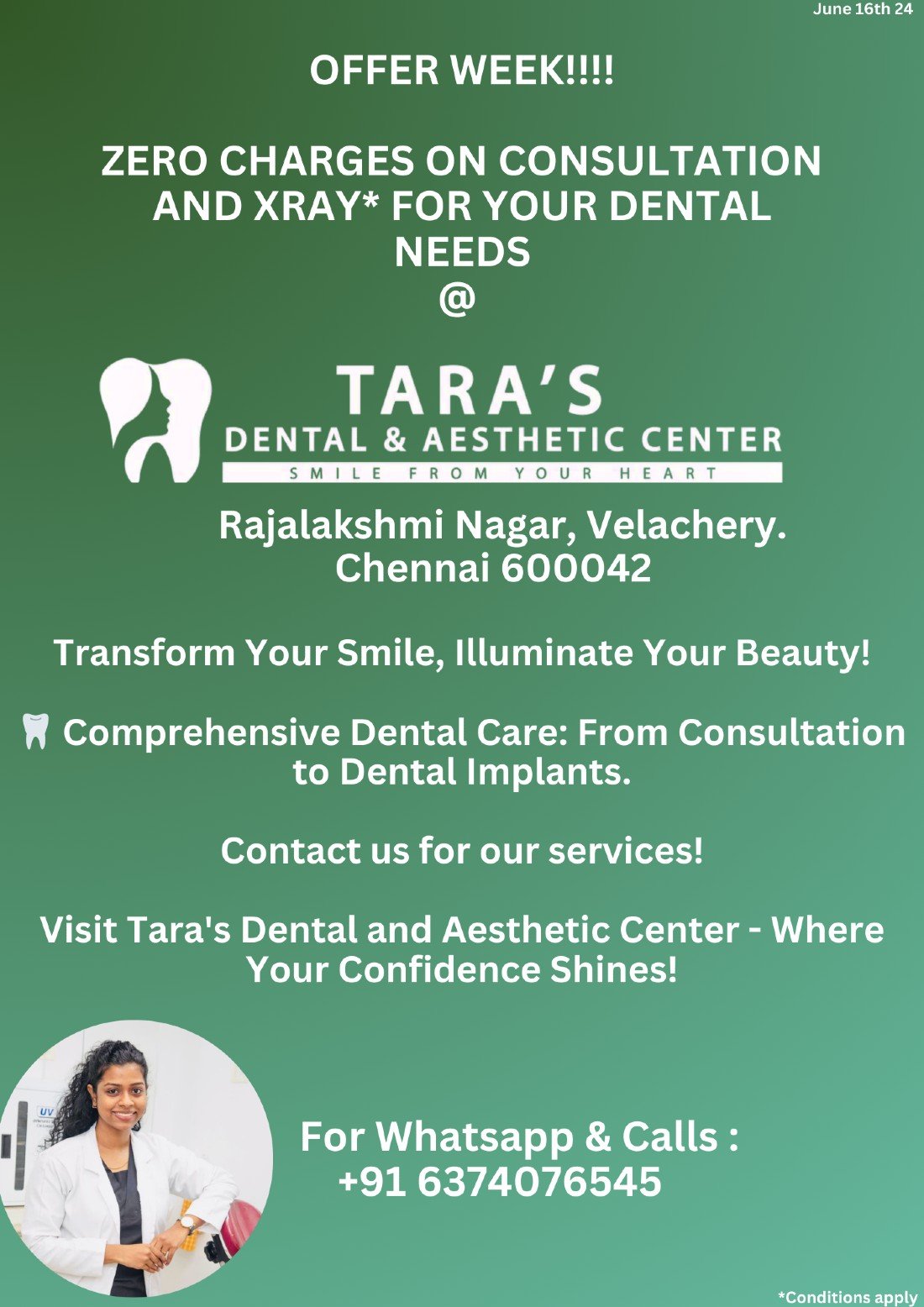 Free Consultation and Xray Week at Velachery, Tara's Dental and ...