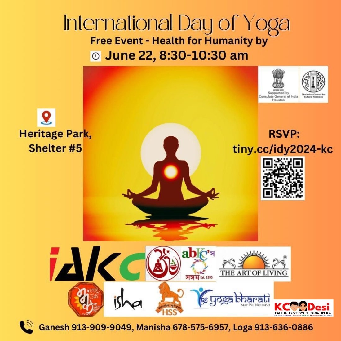 International Yoga Day Tickets, Heritage Park, , Olathe, 22 June 2024 ...