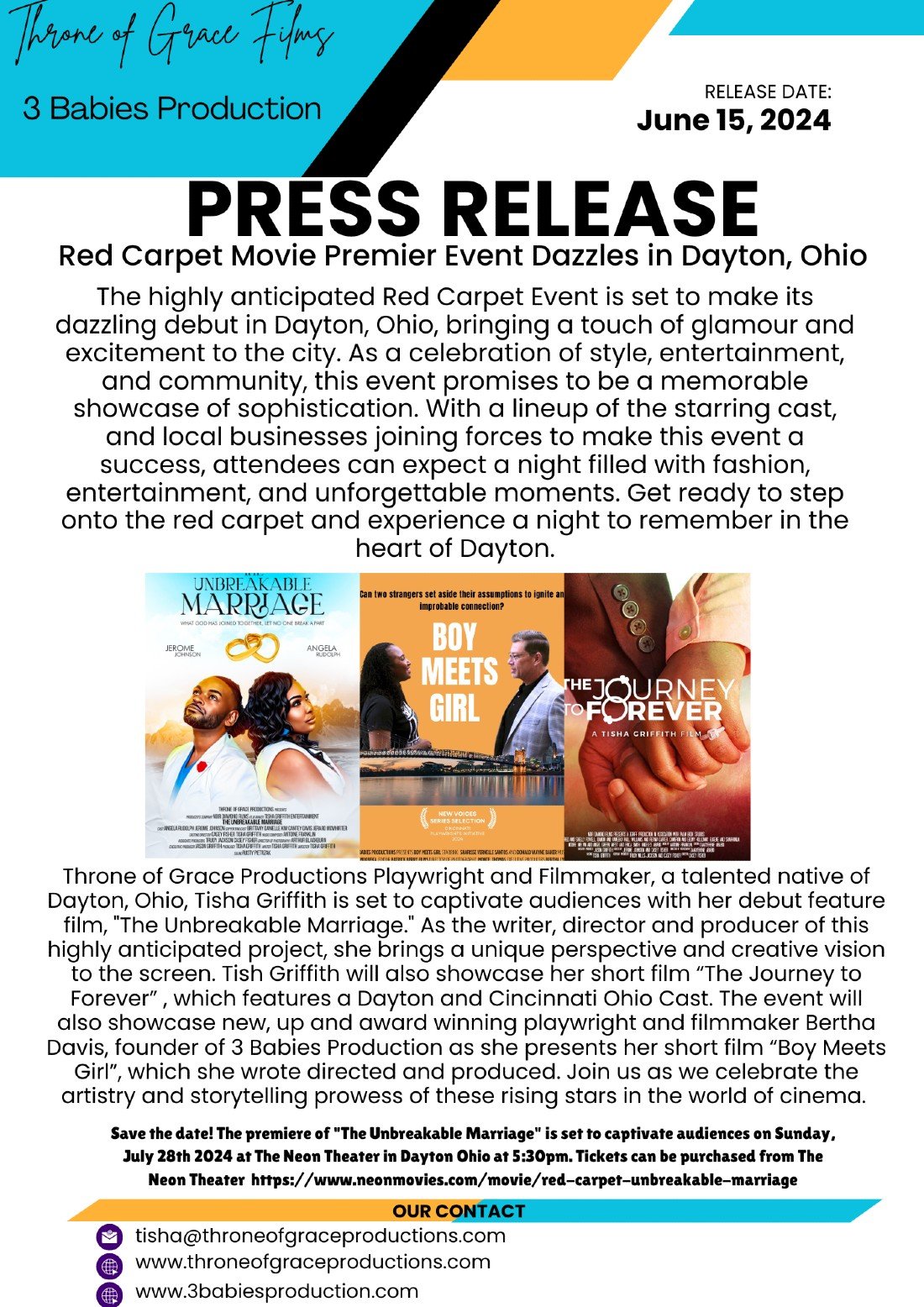 The Unbreakable Marriage Red Carpet Movie Premiere , The Neon, Dayton ...