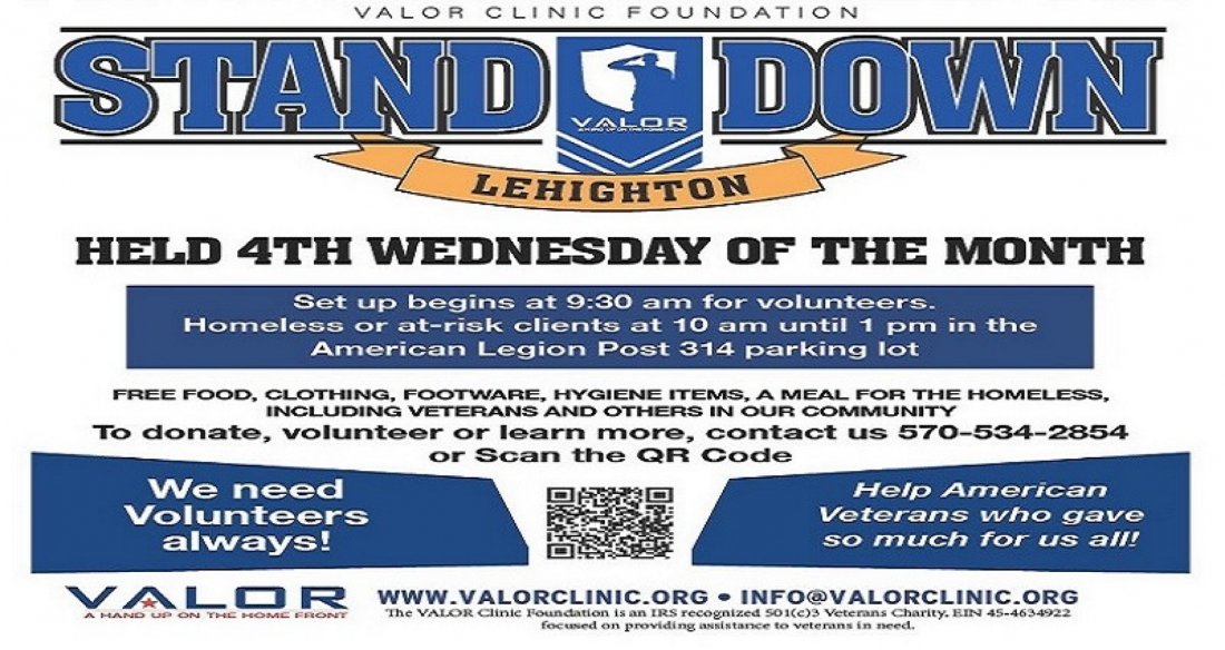 LEHIGHTON Stand Down, PA - VALOR Clinic, American Legion Post 314 ...