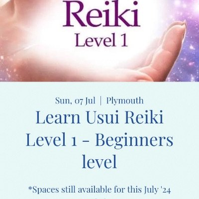 Learn Reiki 1 Beginners level, Plymouth, 7 July 2024 | AllEvents.in