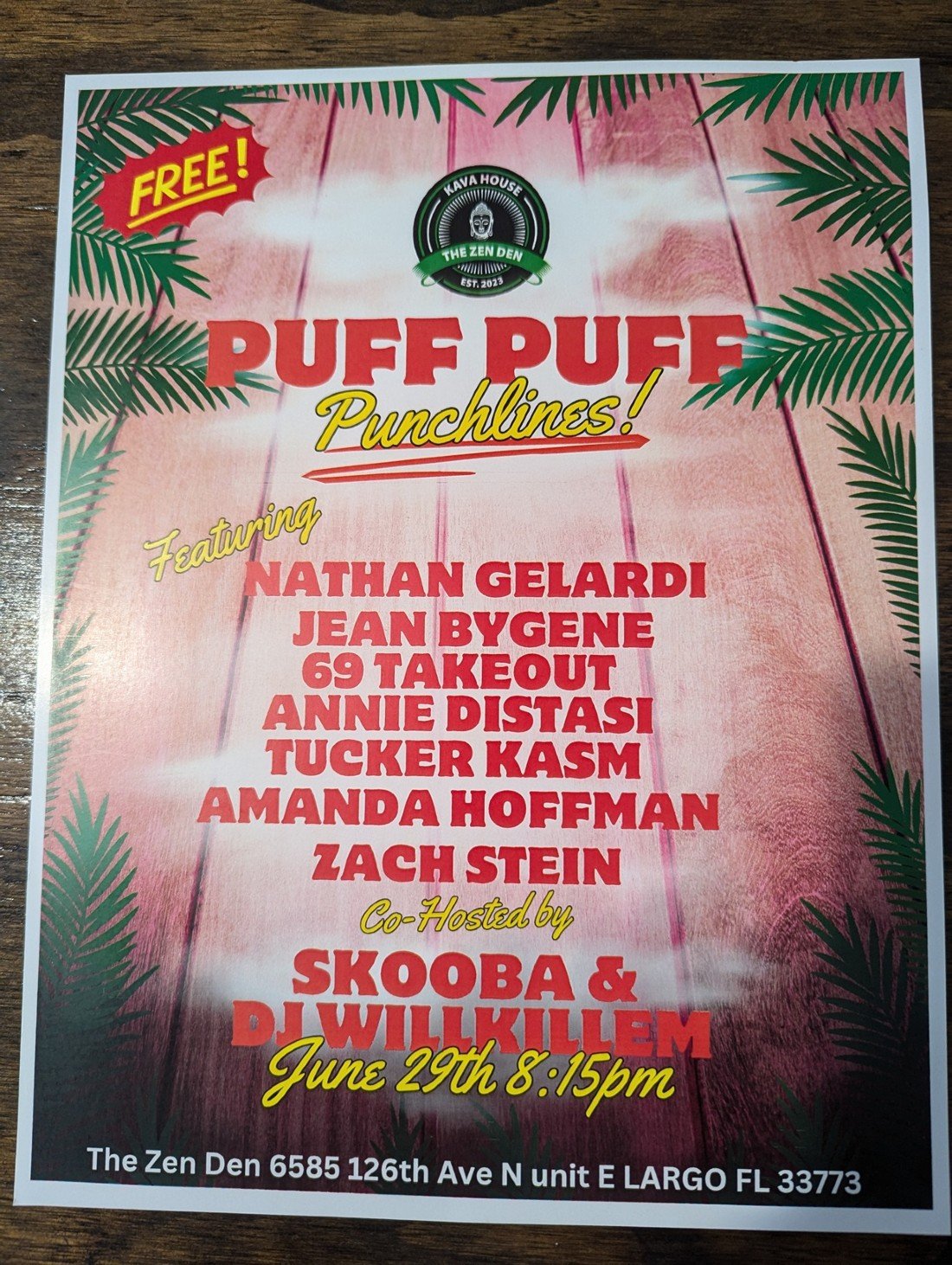 Puff Puff Punchlines Live Comedy Show Tickets, The Zen Den Kava Smoke ...