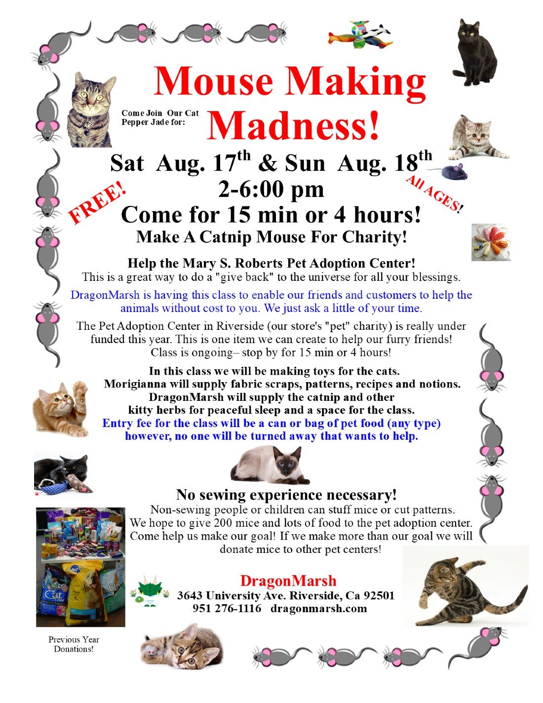 FREE- Mouse Making Madness- Make a Catnip Mouse for Charity ...