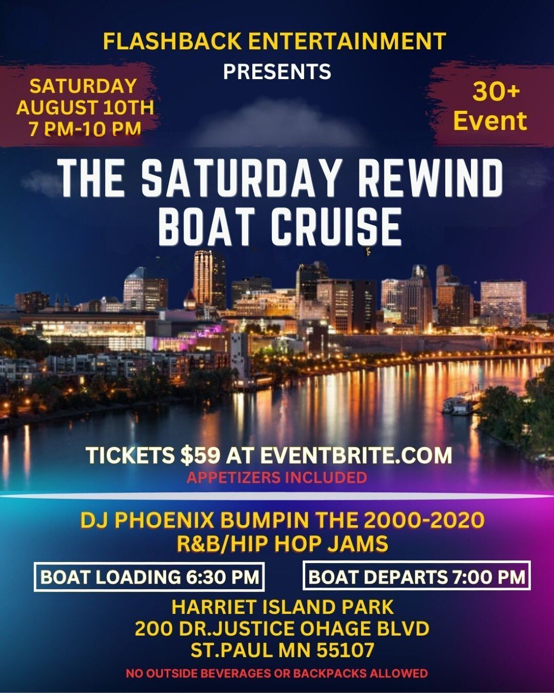 The Saturday Rewind Boat Cruise, Harriet Island Regional Park, Saint ...