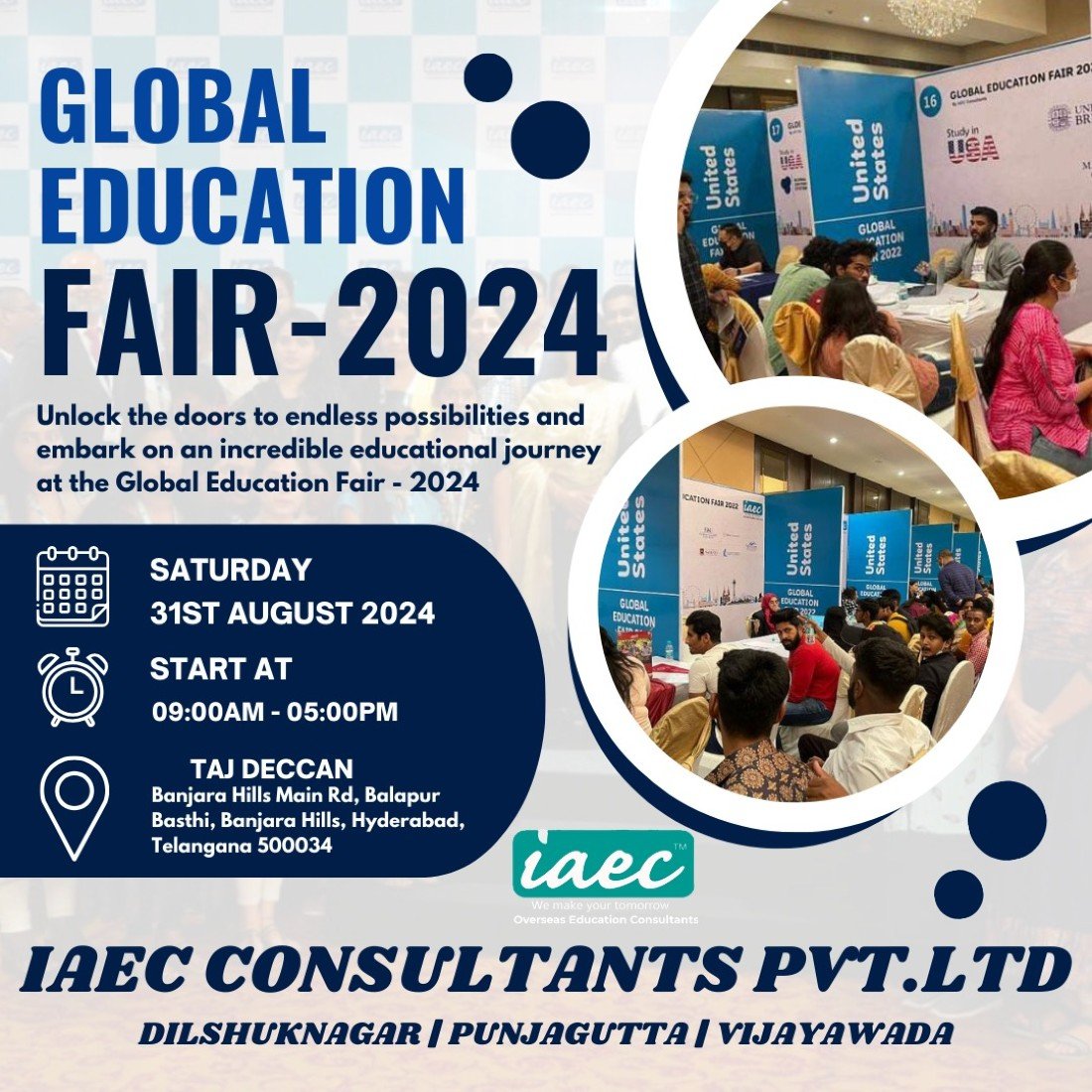 We are conducting the Global Education Fair – 2024 in TAJ DECCAN on ...