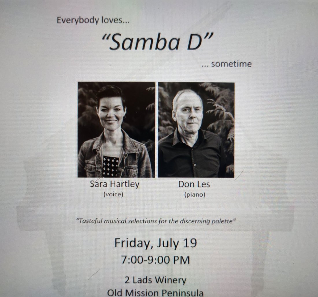 "Samba D" to perform at 2 lads Winery, 2 Lads Winery, Old Mission, 19 ...