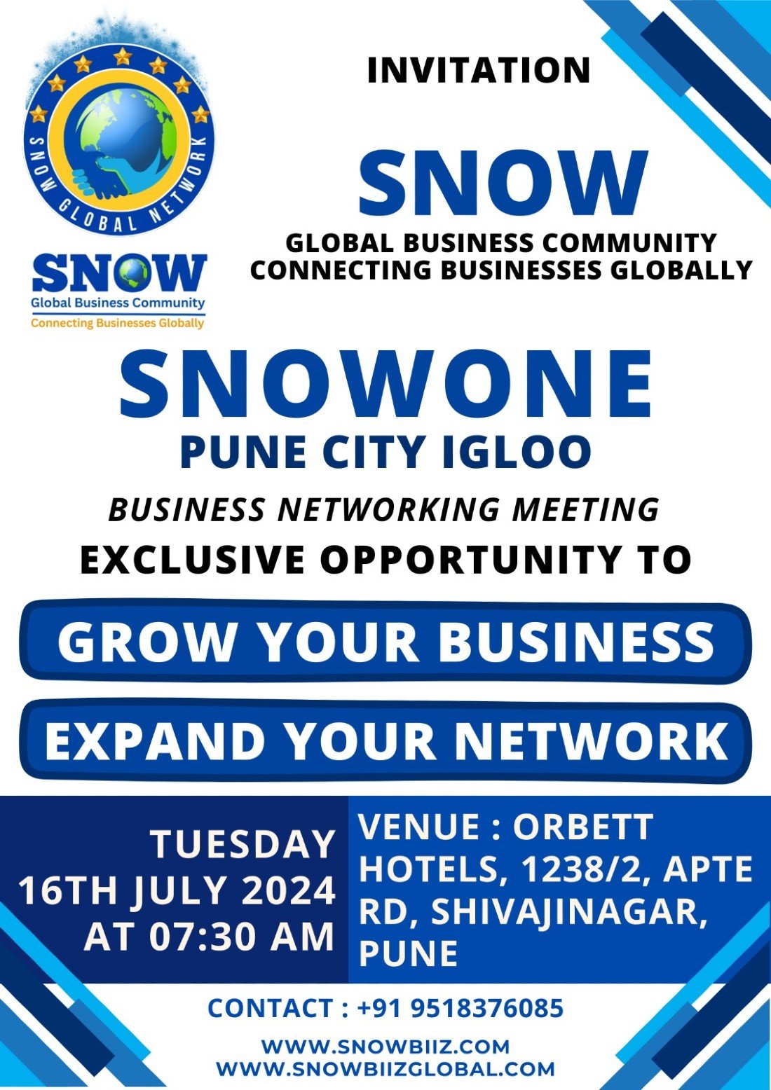 SNOW- GLOBAL BUSINESS NETWORKING EVENT, Orbett Hotels, Pune | AllEvents
