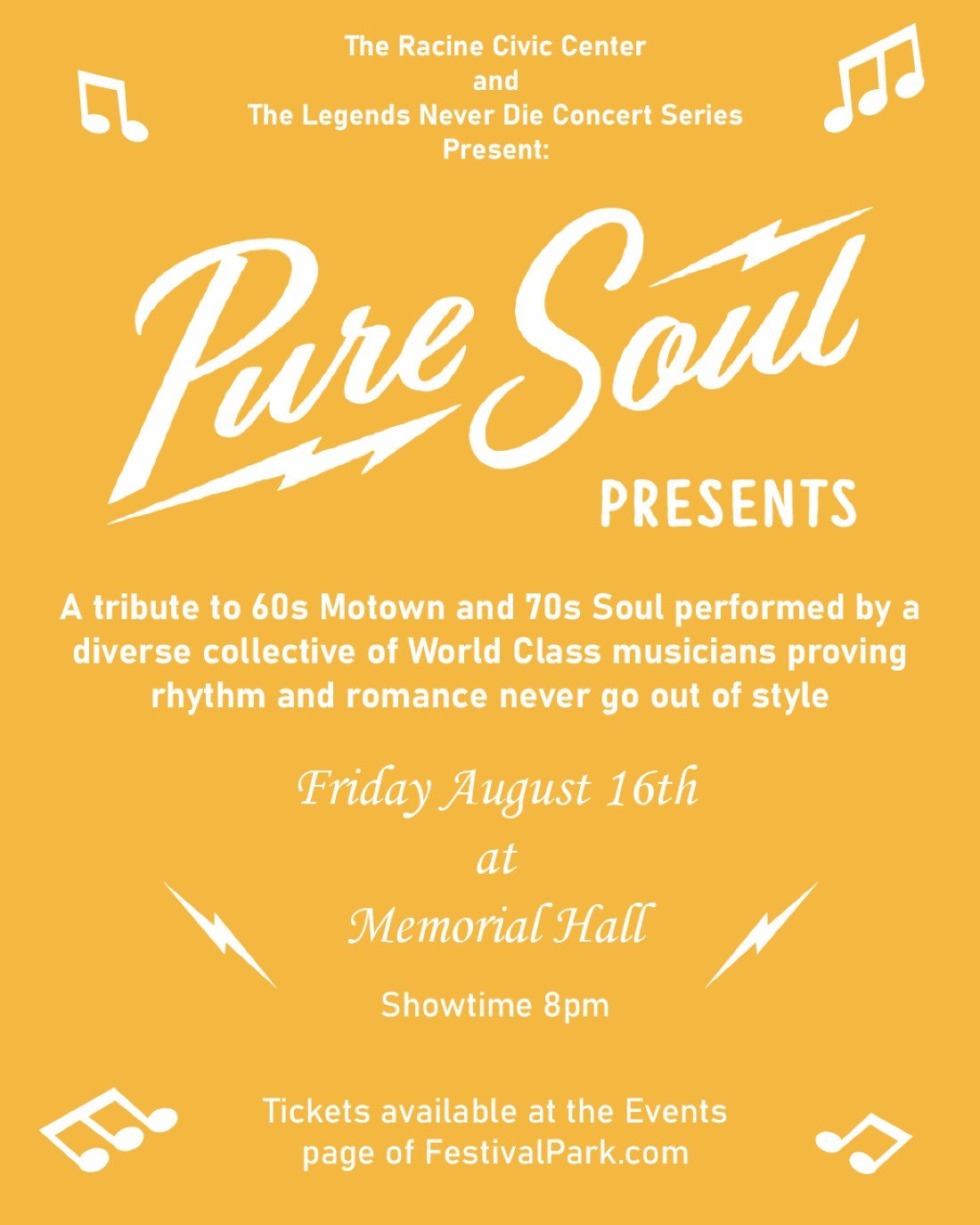 Pure Soul Presents..., Racine Memorial Hall, 8 November 2024 | AllEvents.in