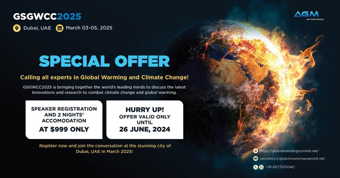 2nd Global summit on global warming and climate change, DUBAI, UAE, 3 ...