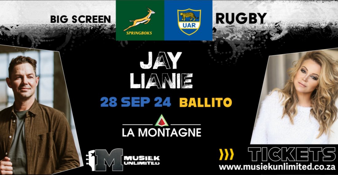 Jay & Lianie LIVE in Ballito with BIG Screen Rugby!, La Montagne Resort ...