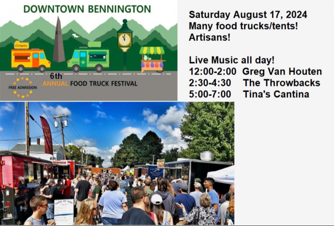 Downtown Bennington Food Truck Festival - 6th Annual, Downtown ...
