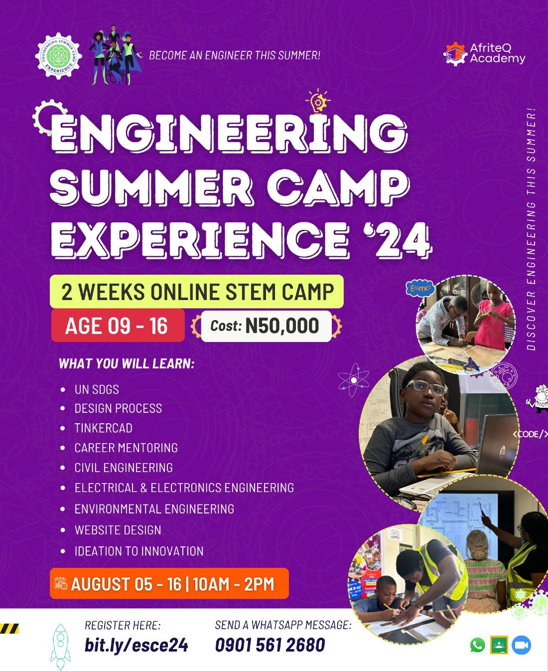 Engineering Summer Camp Experience 2024, August 5 to August 17 | Online Event | AllEvents.in
