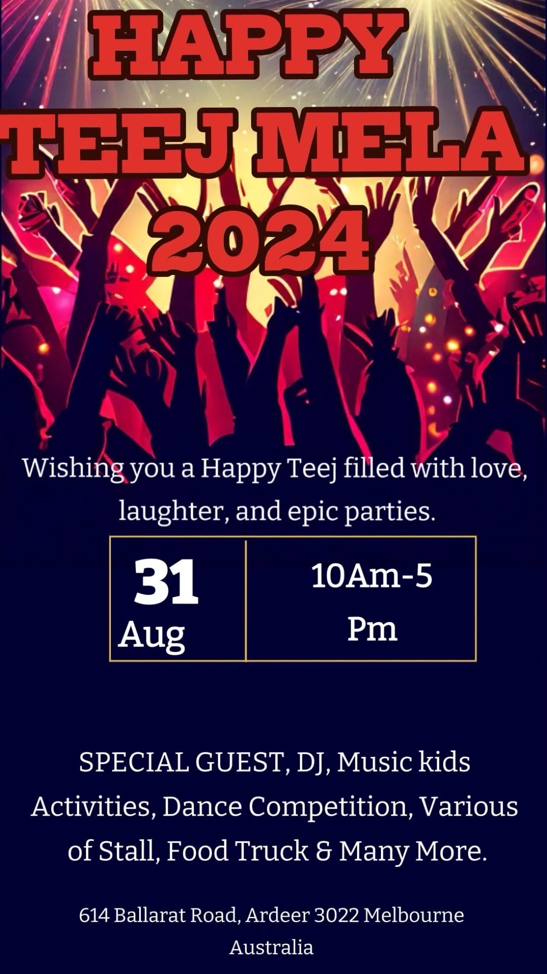 Teej Mela 2024, 614 Ballarat Road, Ardeer VIC, Australia, Melbourne, 31 ...